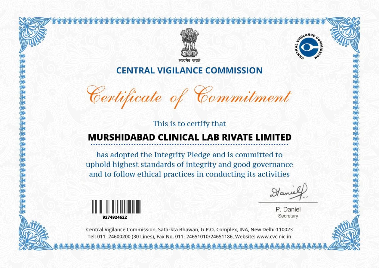 Certificates | Mursidabad Clinical Lab Private Limited